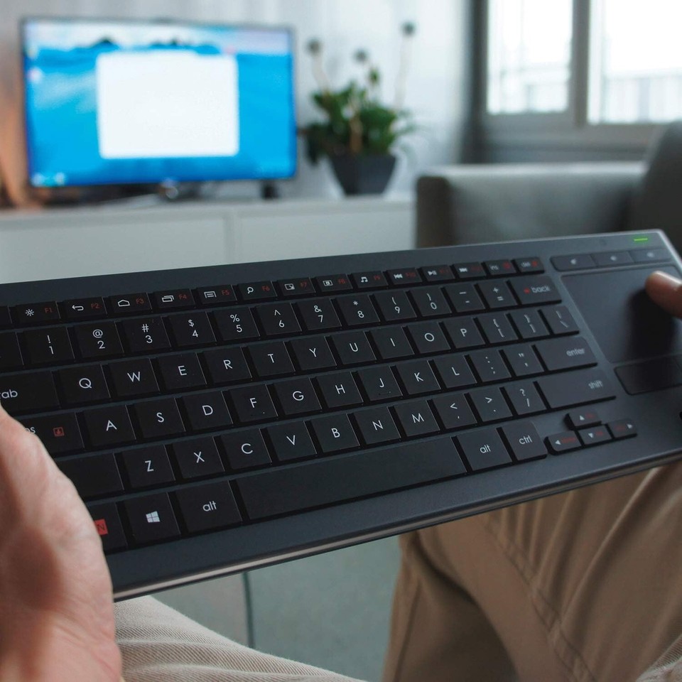 Logitech K830 Illuminated Living-Room Keyboard with Built-in Touchpad ...