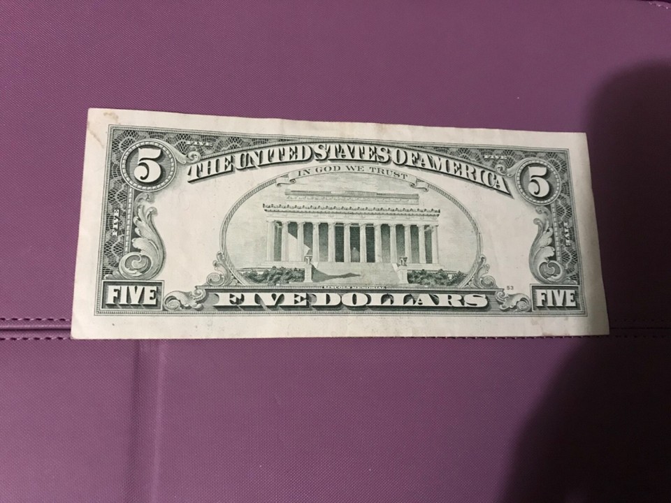 Vintage us paper money,1995 5 dollar bill | eBay