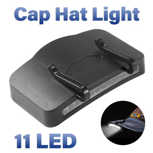 11LED Rechargeable Cap Clip-on Headlamp Headlight Hat Sensor Torch ...