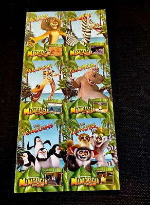Madagascar Rare Nickelodeon Card Sheet 2004 With Movie Cards Alex Marty ...