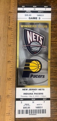NBA Basketball Ticket Stub 2003 Nets Pacers 11/6 | eBay