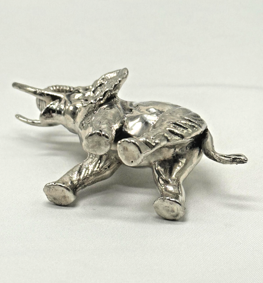 Vintage Solid 925 Sterling Silver Elephant Figurine Trunk Up Lucky ...