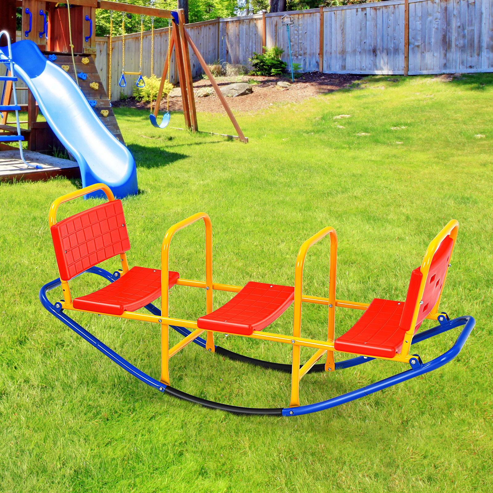 Costway Kids Teeter Totter Outdoor Teeter Totter Gift for Children Boys ...