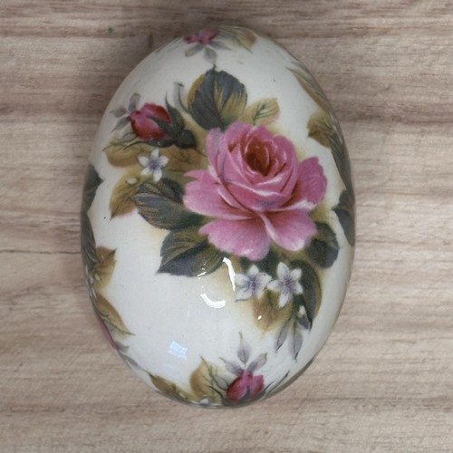 The Egg Lady Vintage Porcelain Painted Eggs Flower Design Decoration ...