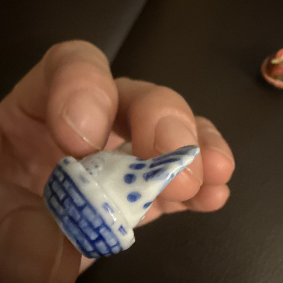 Artisan Hand Painted Dollhouse Size Miniature Chicken In A Basket ...