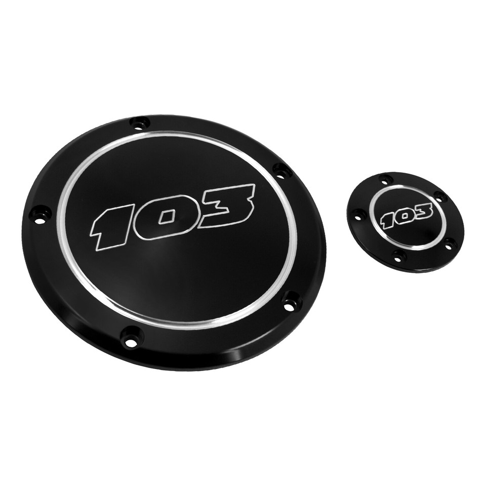Black 103 Derby Timing Timer Covers For Harley Softail Breakout Fat Boy ...