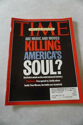 TIME Magazine, JUNE 12, 1995, ARE MUSIC AND MOVIES KILLING AMERICA'S ...