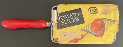 Ekco Vintage Tomado Holland Cheese Tomato Slicer Red Wooden Handle ...