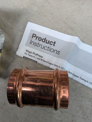 (4) NEW Viega Propress 2" x 2" Copper Coupling w/ Stop Pipe Solder ...