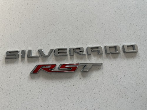 19-22 OEM Chrome Chevy Silverado Tailgate RST Letter Logo Emblem Badge ...