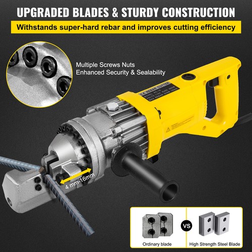 Rebar Cutter RC-16 5/8" Capacity Portable Electric Hydraulic 16mm Rebar ...