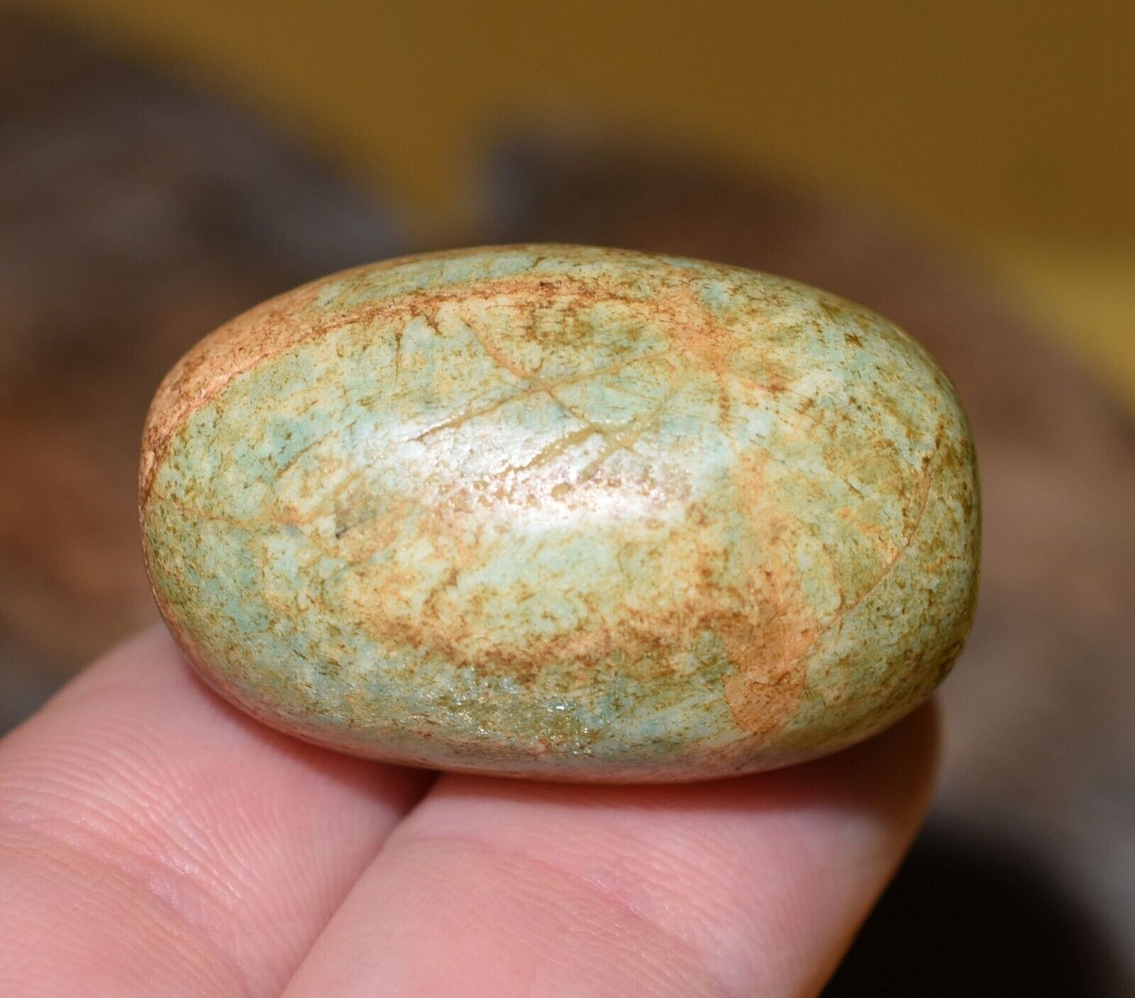 Large Ancient Amazonite Handmade Stone Trade Bead Excavated In ...