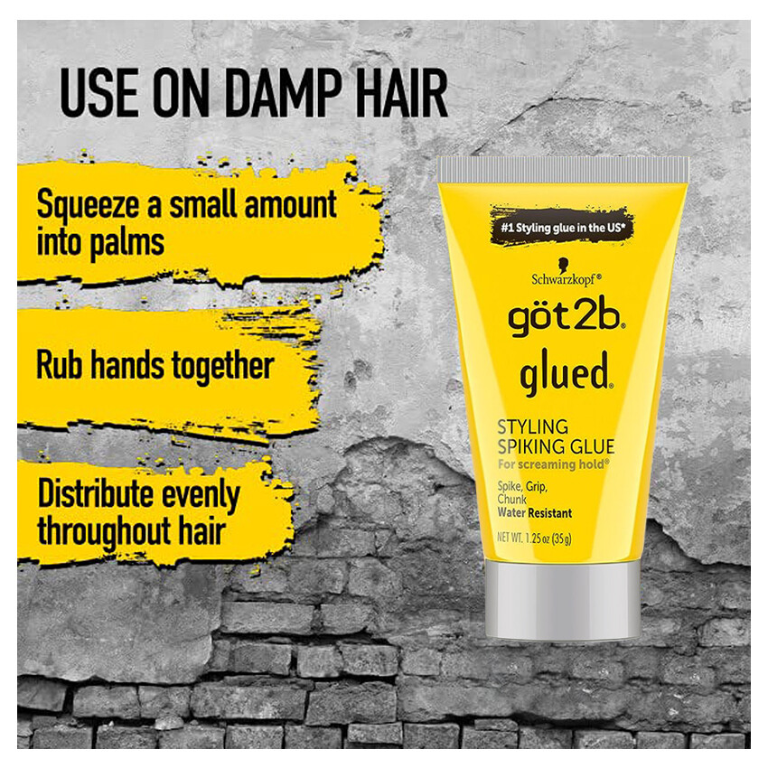 1 GOT2B Ultra Glued Invincible Styling Gel Travel Size Crazy hold Hair ...