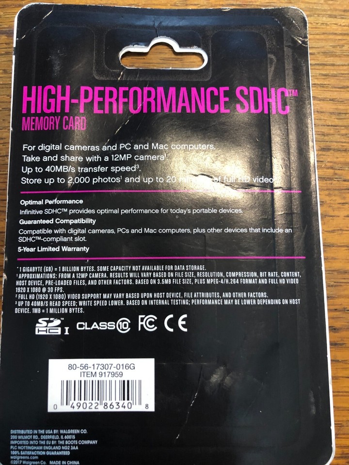 INFINITIVE High-Performance SDHC Memory Card 16GB | eBay