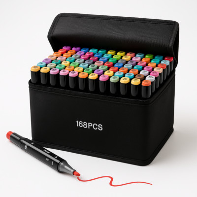 168 Colors Art Markers Pens, Dual Tips Alcohol Markers Permanent Sketch ...