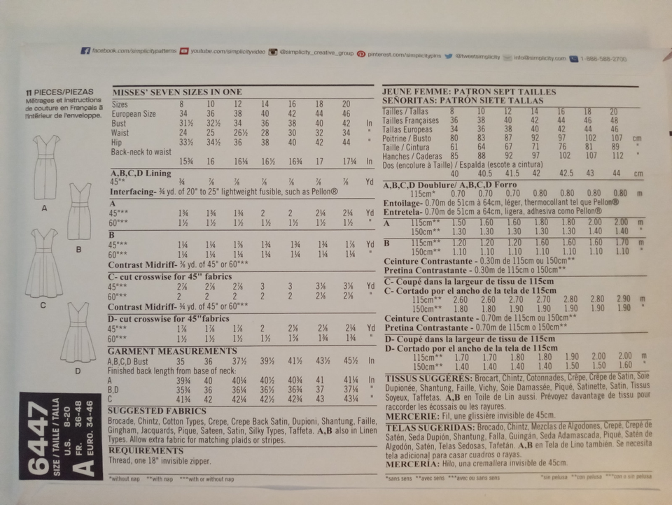 New Look 6447 Womens Misses Dresses Sewing Pattern 4 Styles (uncut) | eBay