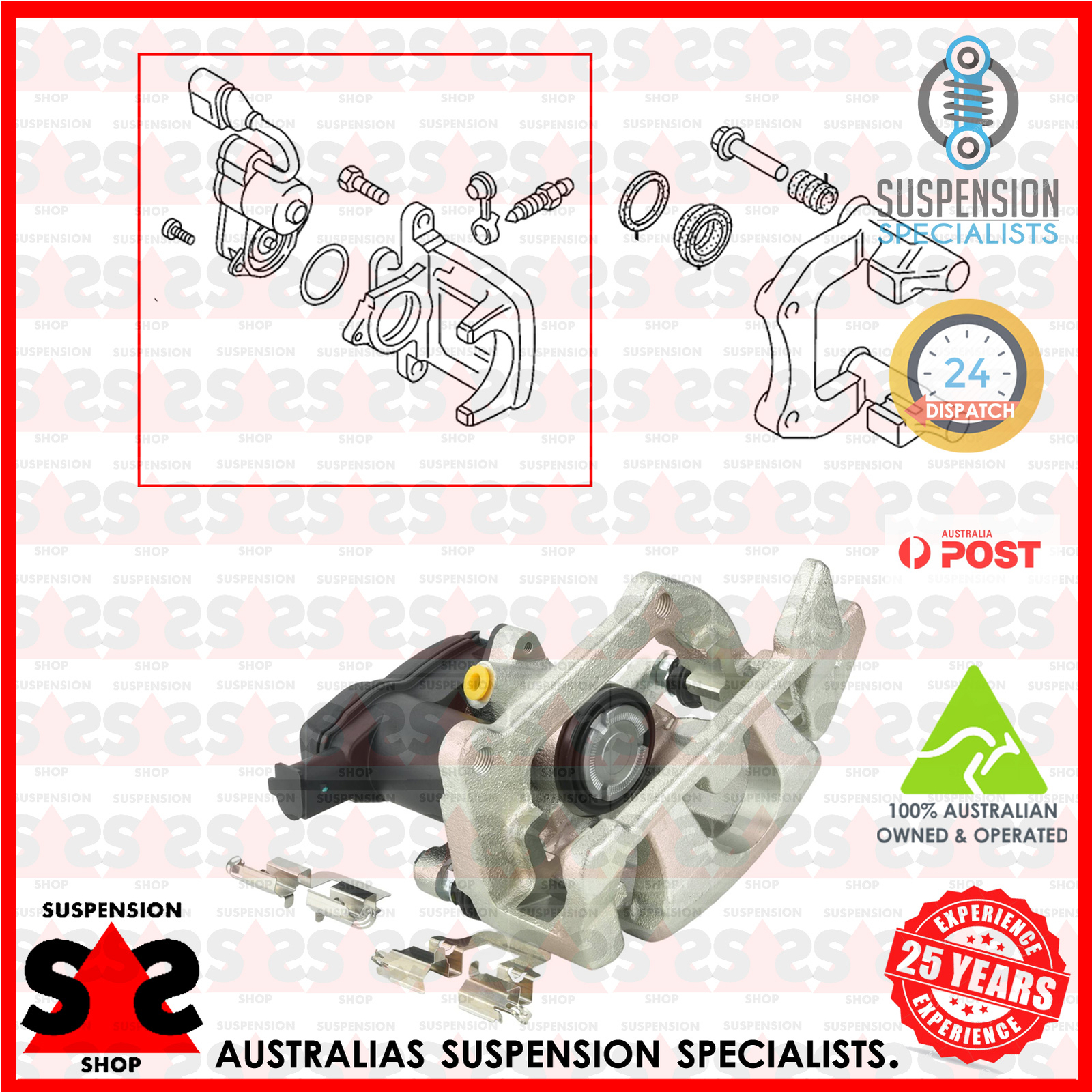Rear Axle Left Brake Caliper Suit AUDI Q5 (8Rb) SQ5 TDI quattro Q5 (8RB ...