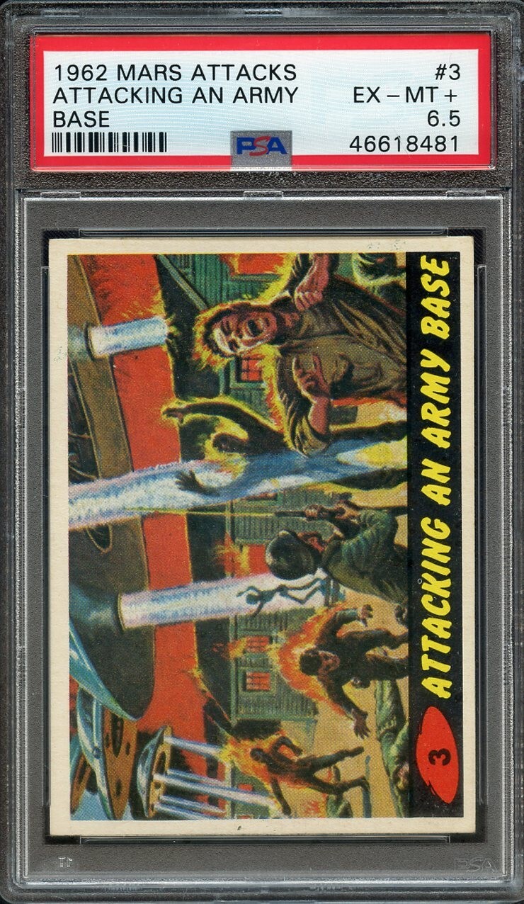 1962 MARS ATTACKS 3 ATTACKING AN ARMY BASE PSA EX-MT+ 6.5 NS | eBay