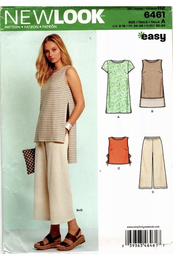 New Look 6461 Tops Pants Sewing Pattern Uncut Size 6-18 | eBay