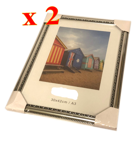 2pc A3 SILVER Shiny Picture Photo Document Frame Frames Bulk Lots GLASS ...