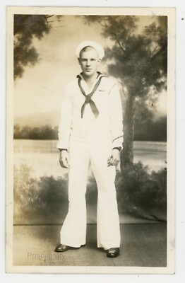 Vintage 1933 China RPPC Postcard Photograph Chefoo A-Fung Studio Sailor ...