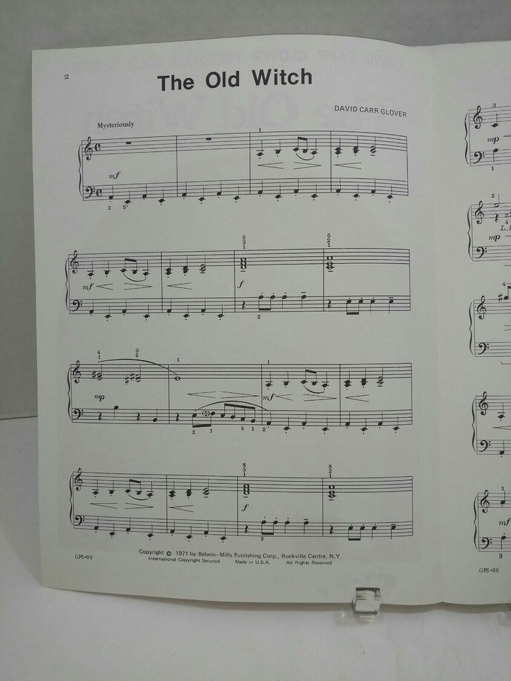 The Old Witch Sheet Music Piano Practice Piece David Glover Program ...