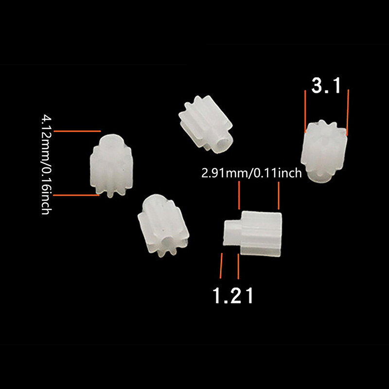 5pcs Plastic Gear 9 Teeth Motor Toy RC Model Car Transmission Pinion ...