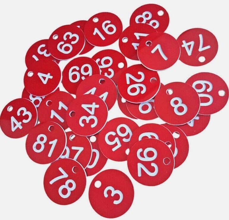 1-20/50/100 Engraved Number Discs Restaurant Table Tags Gym Locker Pub ...