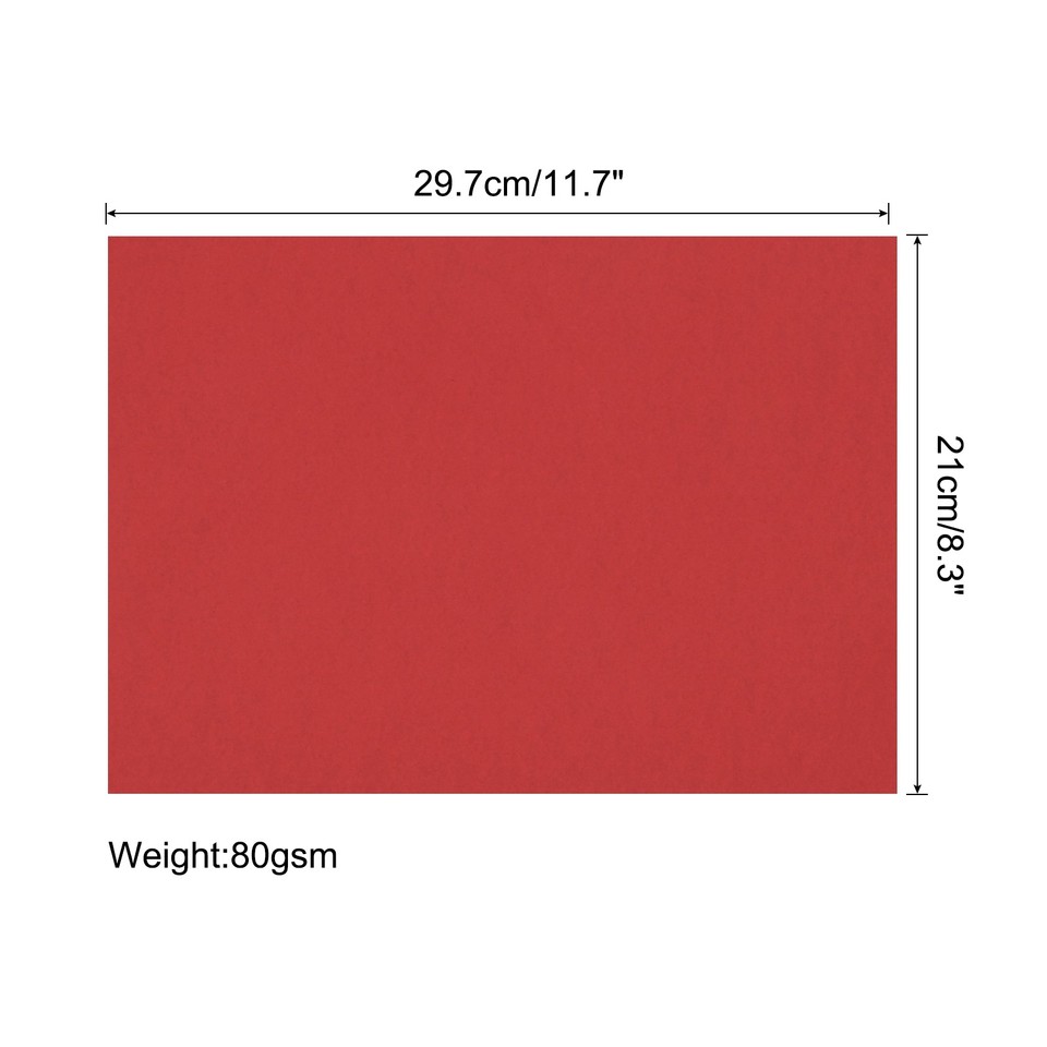 75 Sheets A4 Colored Print Copy Paper 8.5x11" Origami Paper Bright Red ...