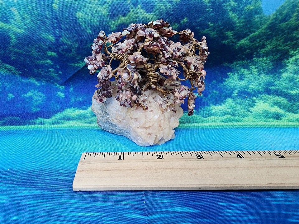 Vintage Amethyst Geode Quartz Wire Tree Crystal Gemstone Healing Bonsai ...