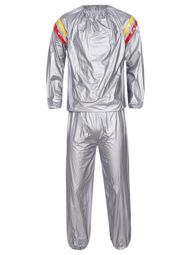 Men Women PVC Sauna Suit Sweat Suit Loose Tops with Pants Outfits ...
