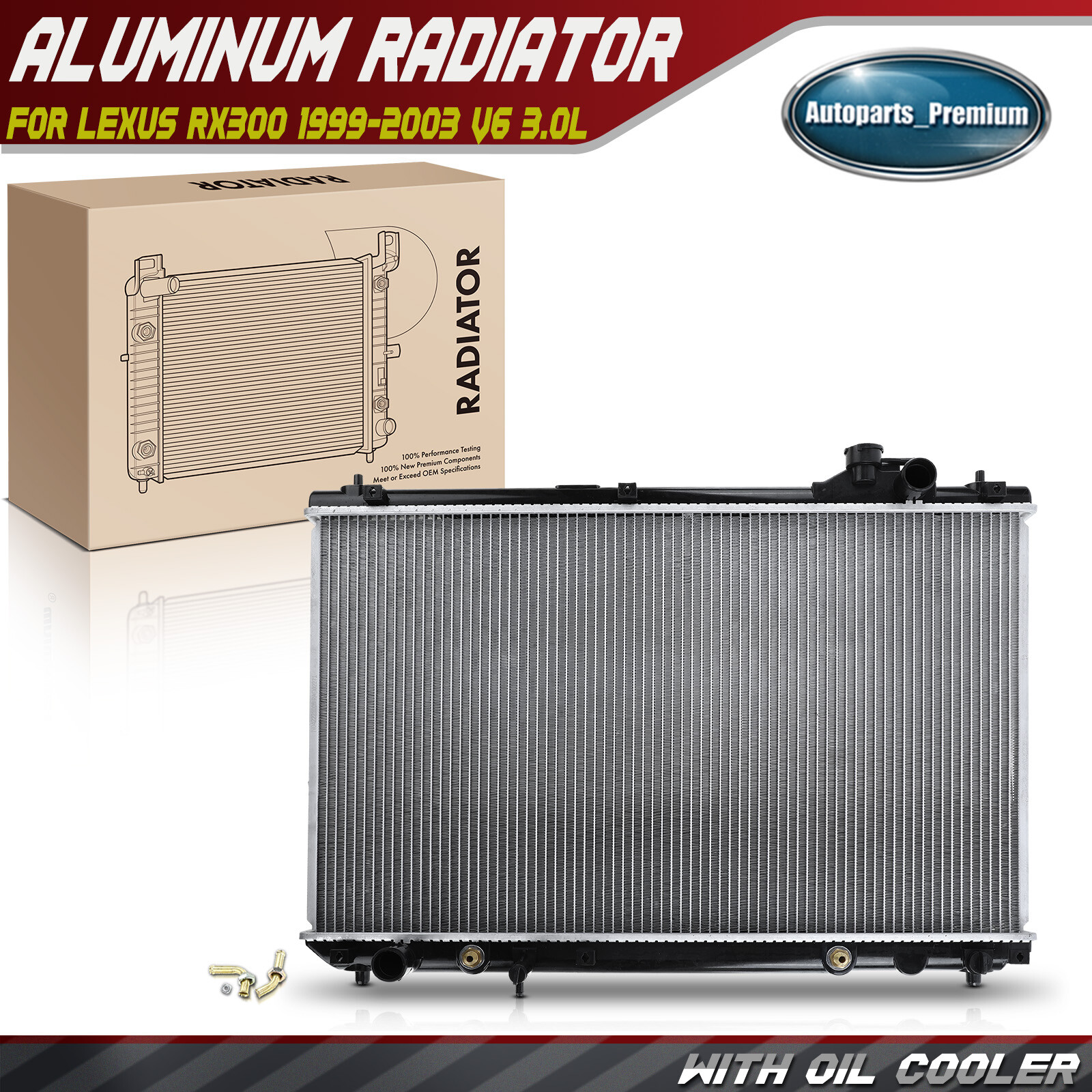 Radiator w/ Transmission Oil Cooler for Lexus RX300 1999-2003 V6 3.0L ...