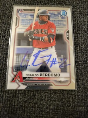 Gerardo Perdomo Signed 2021 Bowman Chrome Rookie #98 Arizona ...
