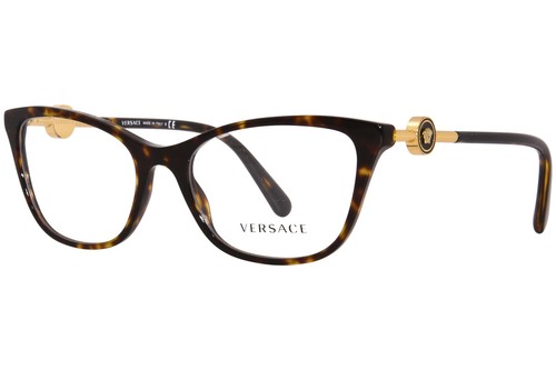 Versace 3293 108 Eyeglasses Women's Havana/Gold Medusa Logo Full Rim ...