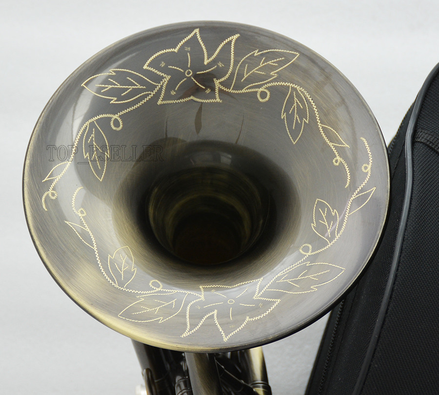 Newest Antique Piccolo Mini French Horn B-flat Pocket horn Engraving ...