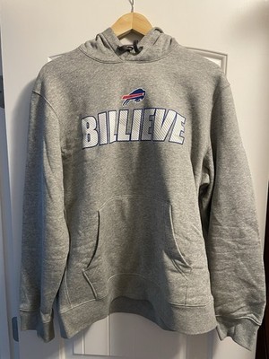 Nike Buffalo Bills NFL Mens Pullover Hoodie Gray "BILLIEVE" Logo Size L ...