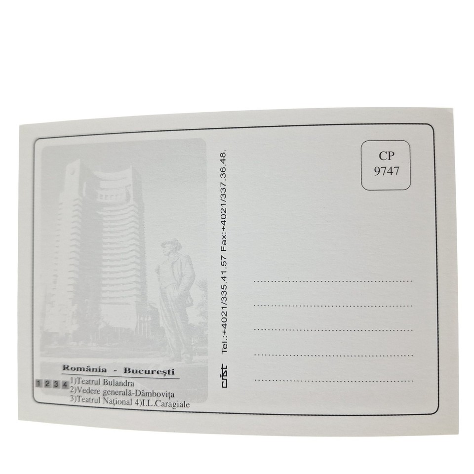 Postcard Bucharest National Theater General-Dambovita's View Romania ...