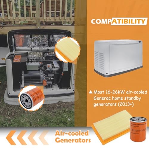 6485 Maintenance Kit for Generac 16-26KW 999cc Generator Oil Filter ...
