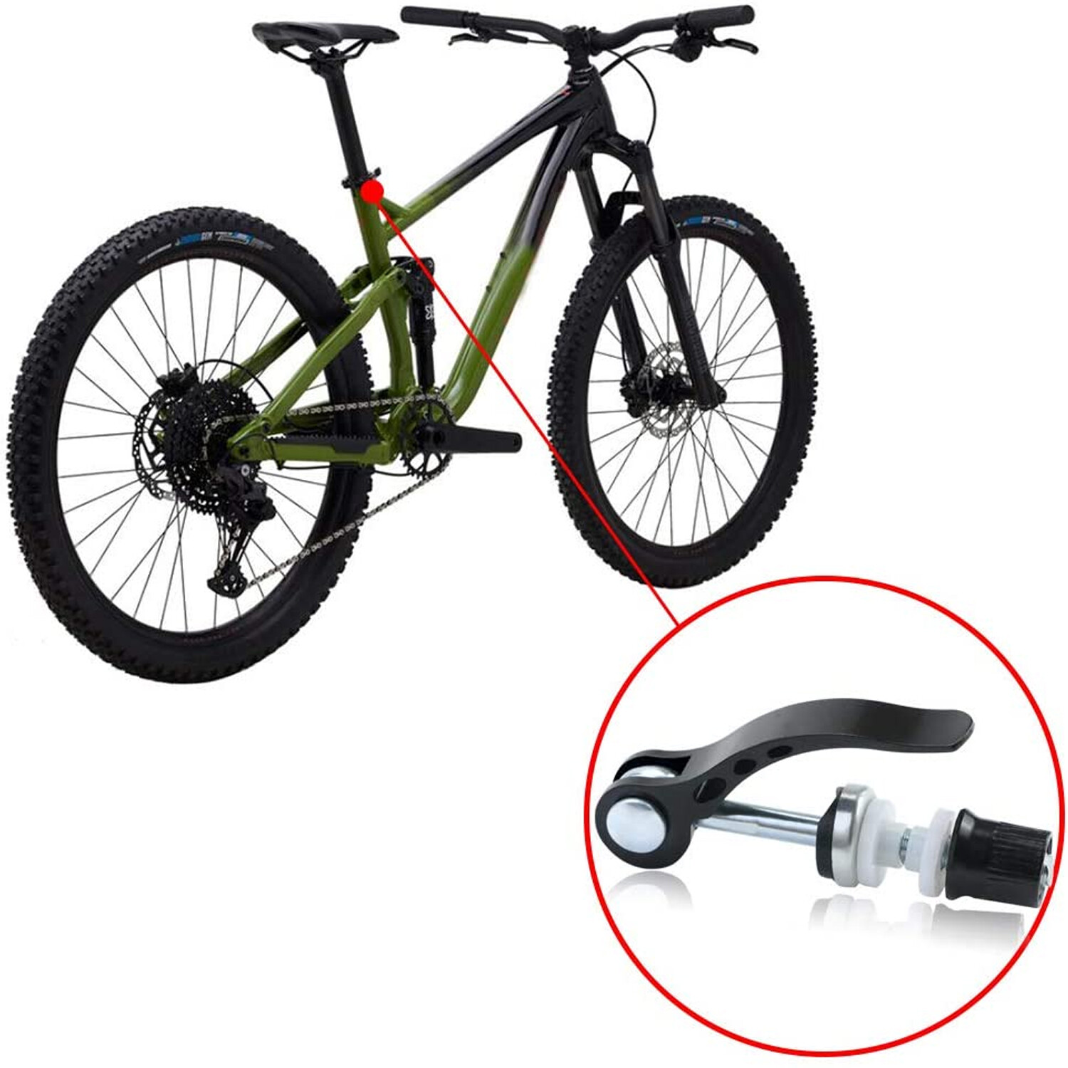 2 x Quick Release Scooter Bicycle Cycle Seat Post Clamp Skewer Bolt ...