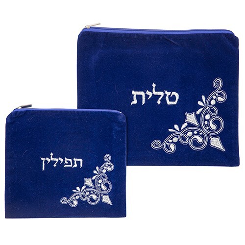 Light Blue Velvet Tallit Tallis Bag and Teffilin Tefillin Bag | eBay