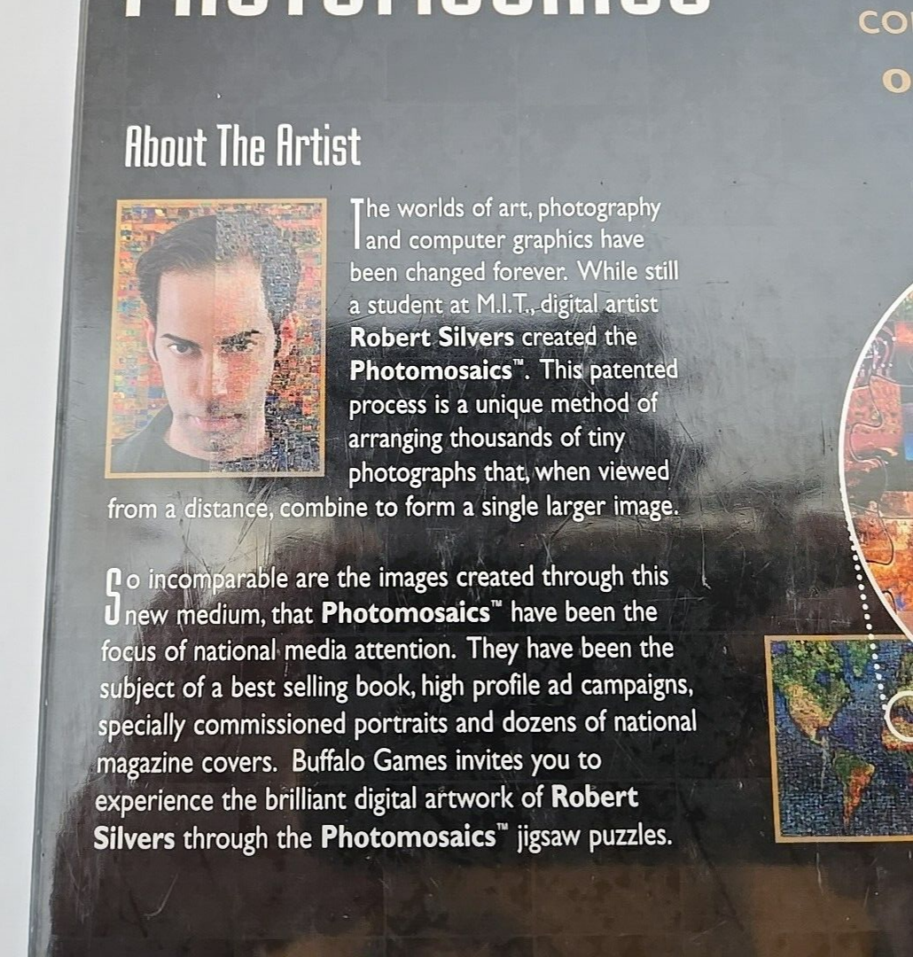 Robert Silvers Photomosaics 1000 Piece Jigsaw Puzzle GREY WOLF + Poster ...