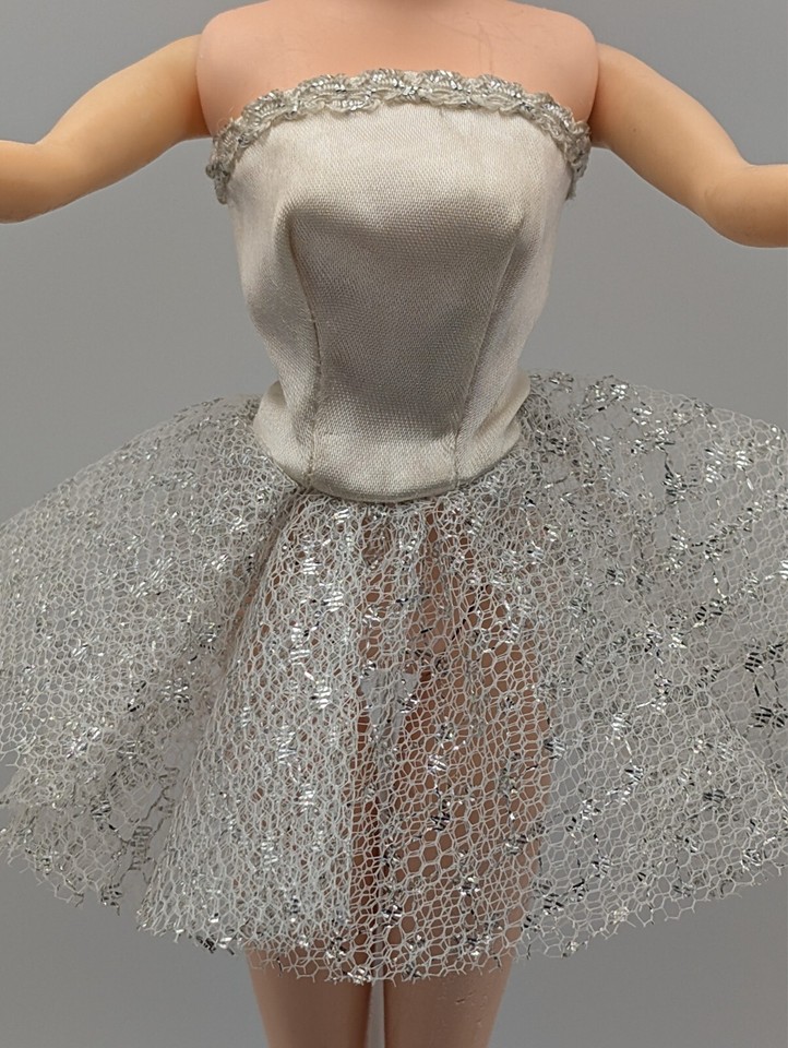 VTG Barbie Clone Clothes 1962 Premier #87 Ballerina Tutu Dress Silvery White | eBay