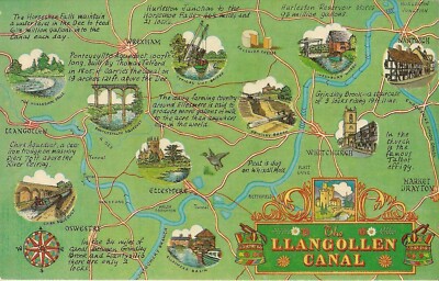 Wales, UNITED KINGDOM - Llangollen Canal - MAP | eBay