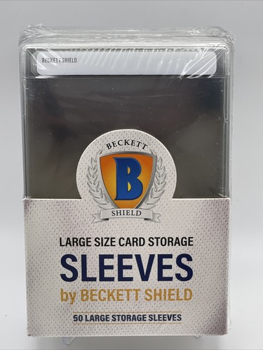 Beckett Shield Large Size Semi-Rigid Sleeves 1 Pack of 50 Graded Card ...
