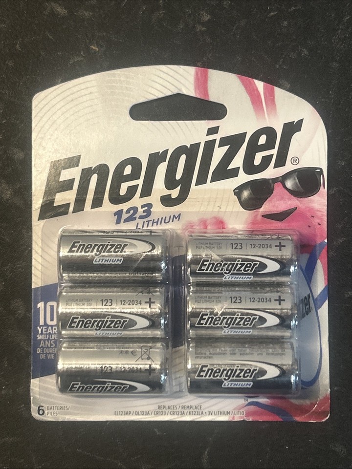 Energizer 123 3V Lithium Batteries, 6 TOTAL Expires 12/2035 39800130679 ...