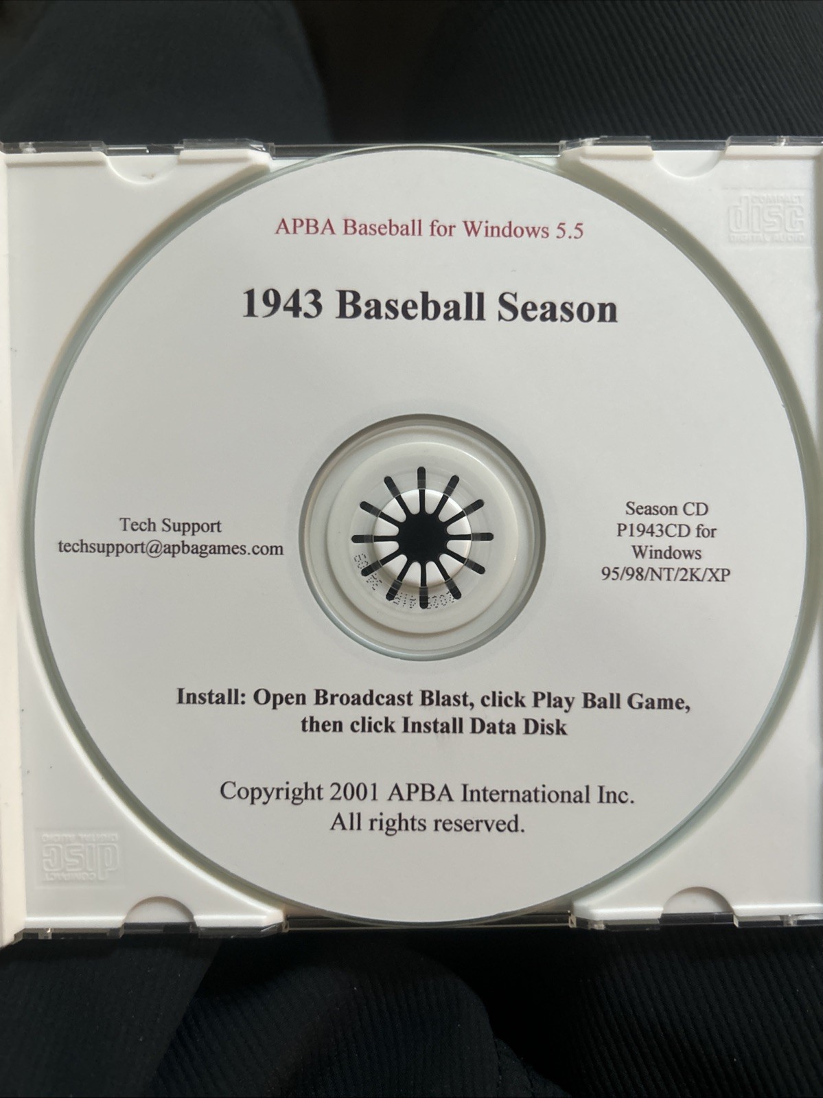 APBA Baseball For Windows 5.5 2001 PC 1943 Season Game Simulator FREE ...