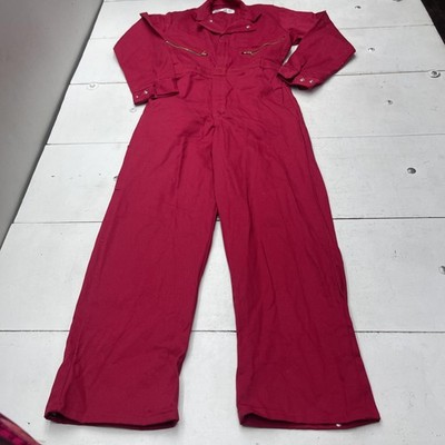 Red Kap Coveralls Mens 36 Regular Red Cotton Work Zip Front Jumpsuit ...