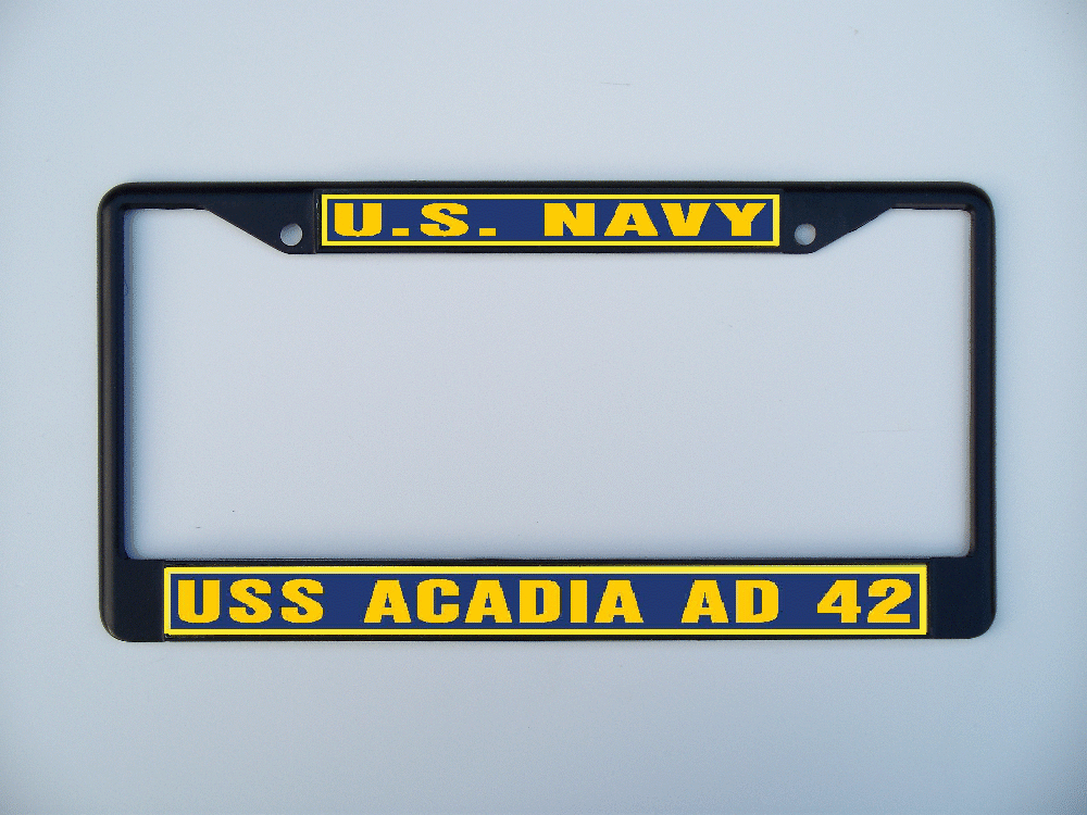 USS ACADIA AD 42 License Plate Frame U S Navy Military Car-Truck ...