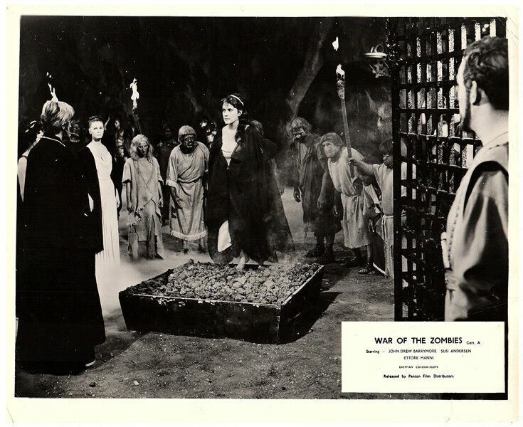 WAR OF THE ZOMBIES ORIGINAL LOBBY CARD SUSI ANDERSEN IDA GALLI WALK HOT ...