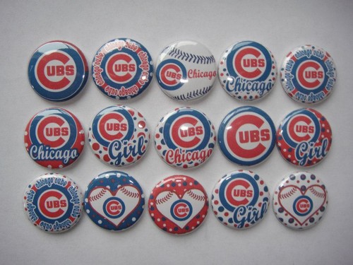Chicago Cubs Logo buttons flat back or pin badge cabochons ...